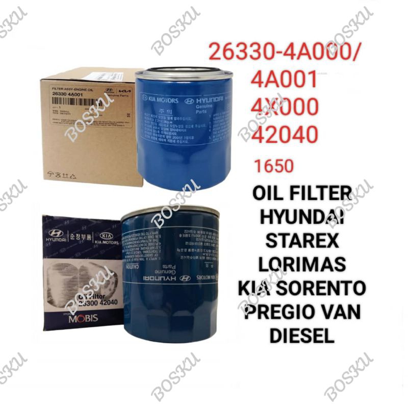 OIL FILTER 26330-4A000/1 (4X000/42040) Hyundai Starex Lorimas Kia ...