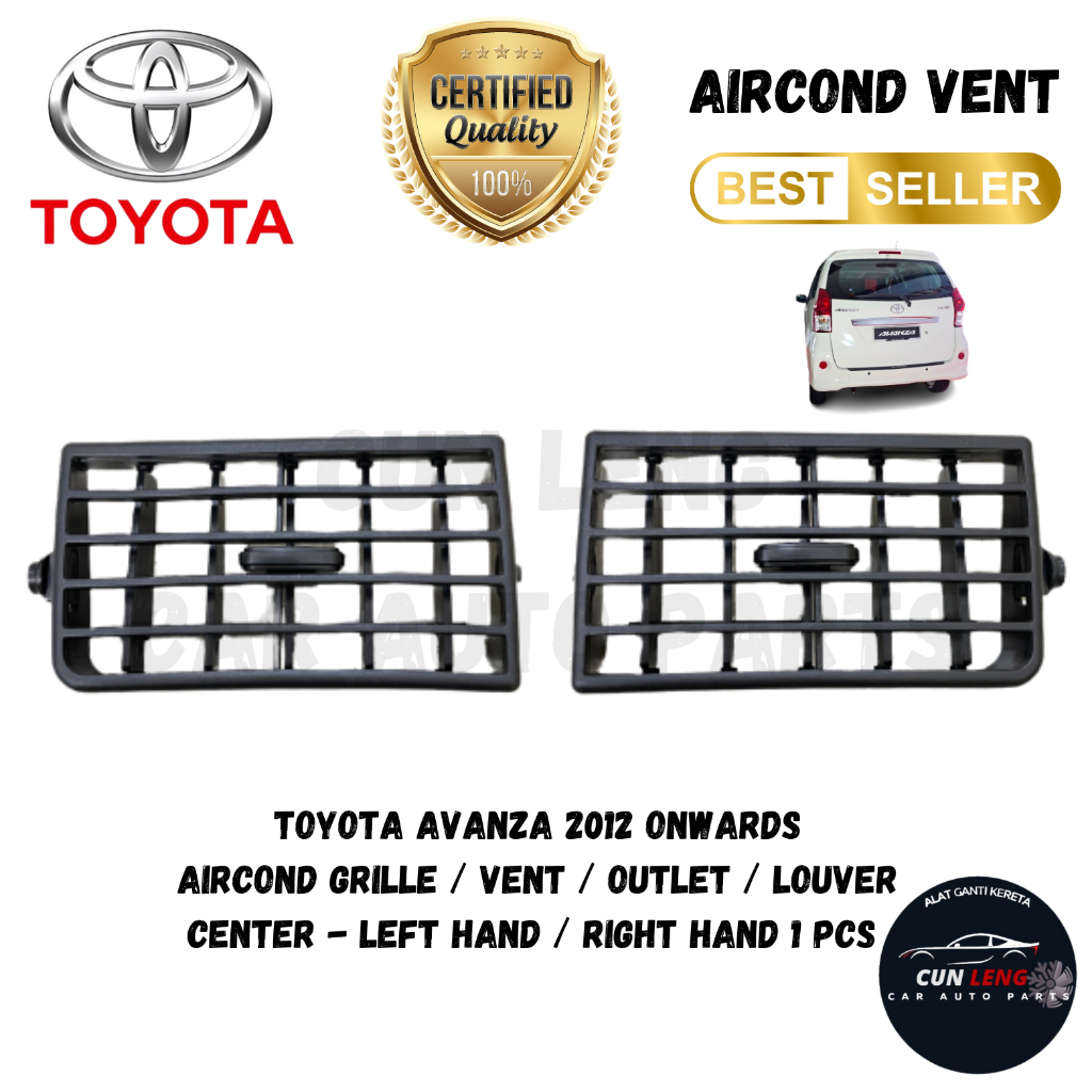 Toyota Avanza 2012 Above / Ke atas Aircond Grille • Vent • Louver ...