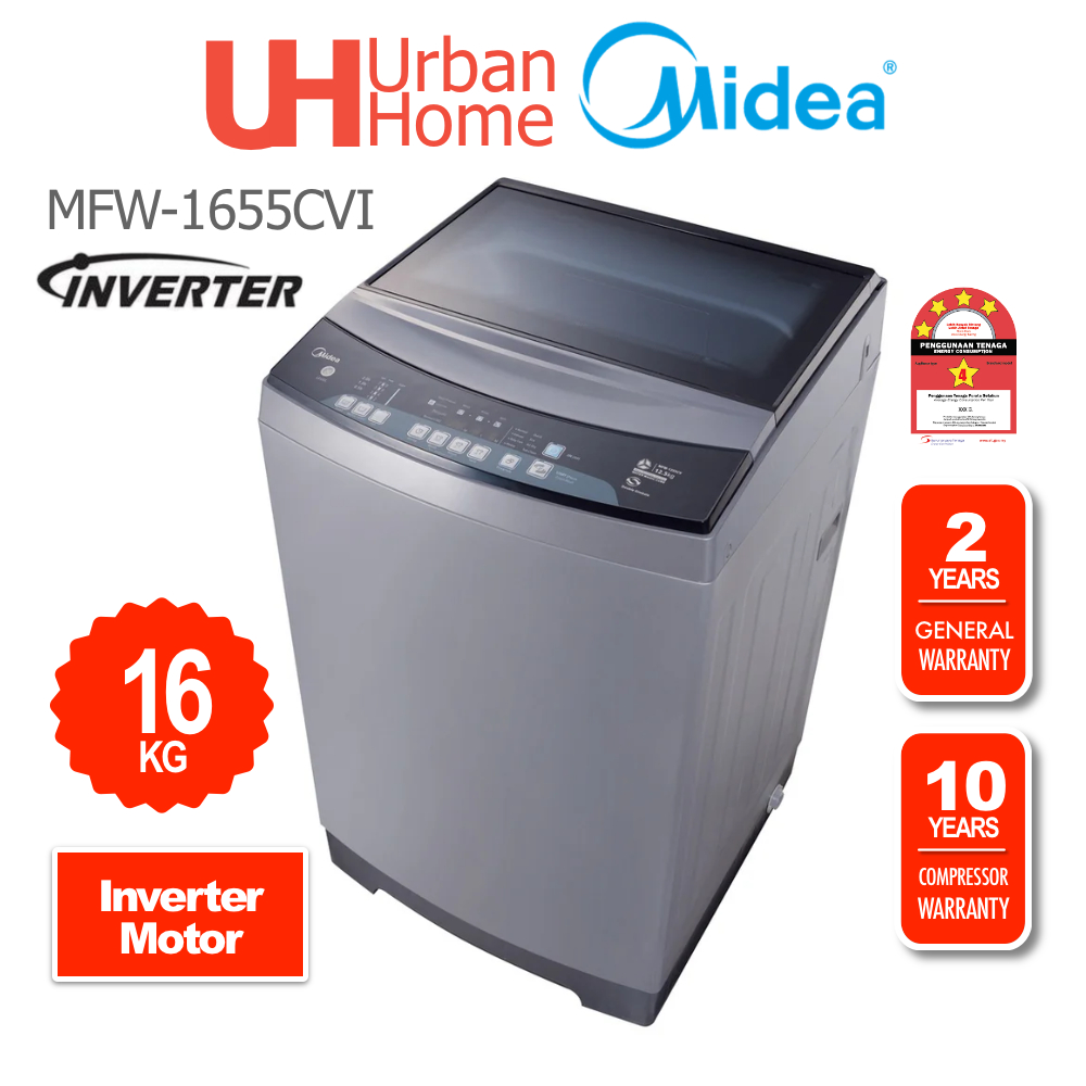 Midea Inverter Fully Auto Washer Top Load Washing Machine ( 16KG ) MFW ...