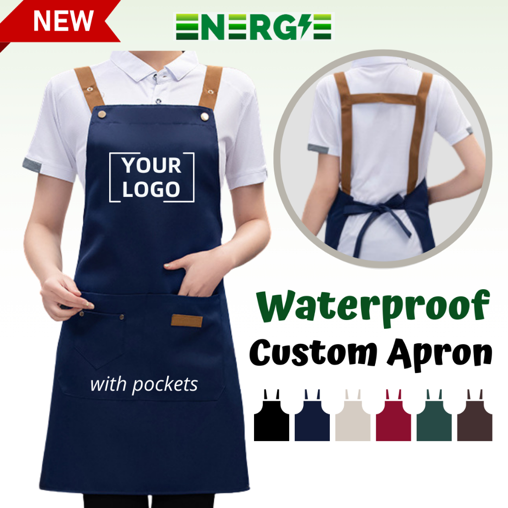 ENERGIE Custom Apron Custom Logo Apron Kitchen Custom Name Apron Water ...