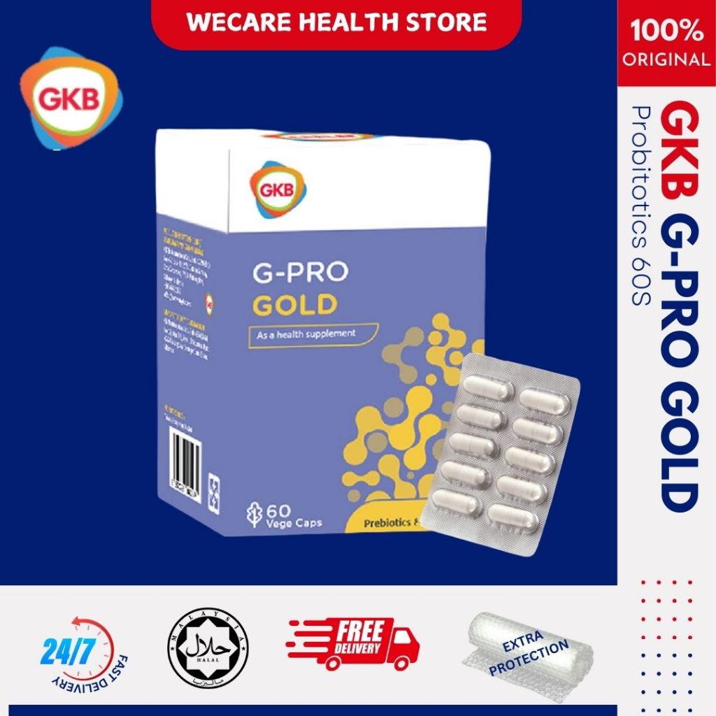 GKB G-Pro G Pro Gold Prebiotics & Probiotics 500mg 60’s Vegecaps | Shopee Malaysia