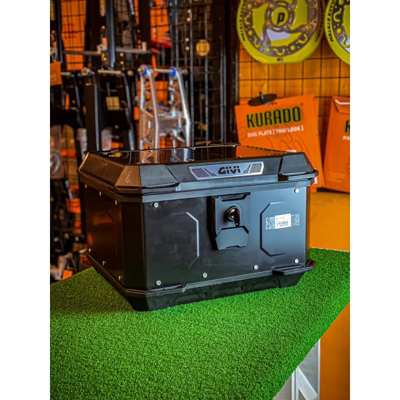 GIVI BOX MATTERHORN ALUMINIUM TOPCASE SILVER / BLACK PAINTED 39 LITER ...