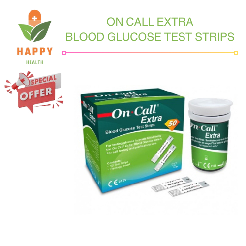 [ Exp 5/2027 ] On Call Extra Blood Glucose Test Strips ( 25's || 50's ...