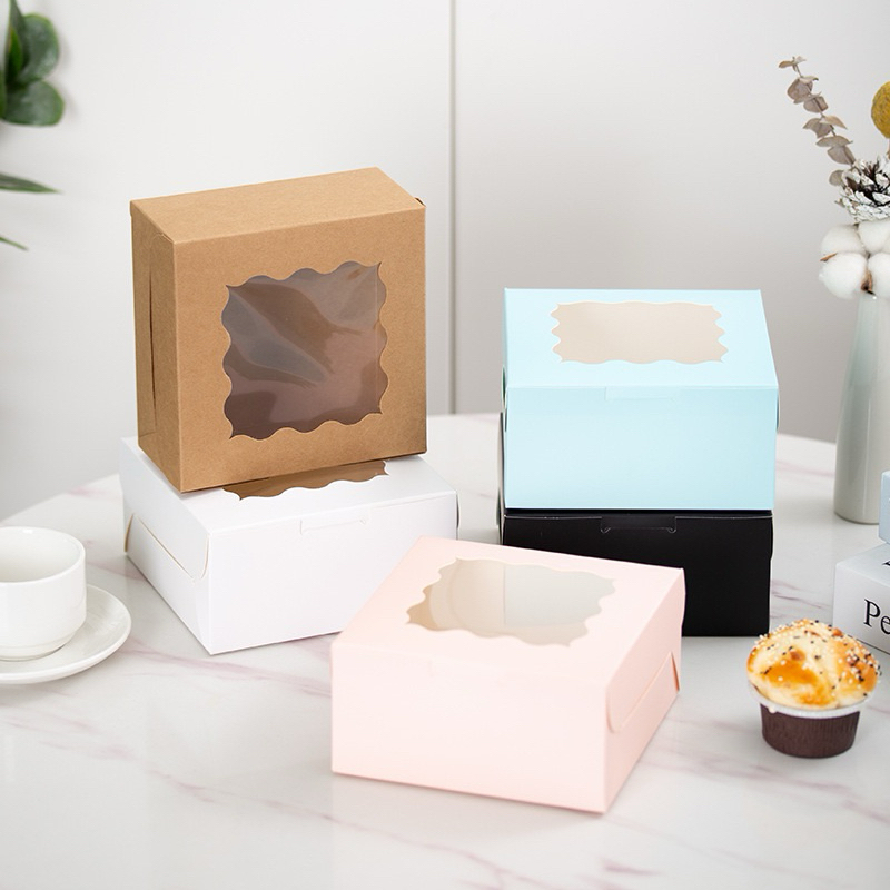 Mini cake box Single muffin packing box Egg tart Donut Box Pastry ...