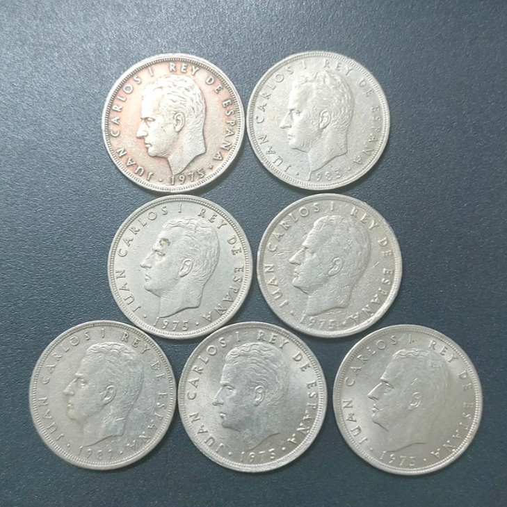 Spain Juan Carlos 5 Ptas 1975-1987 ( 7 Coins ) | Shopee Malaysia