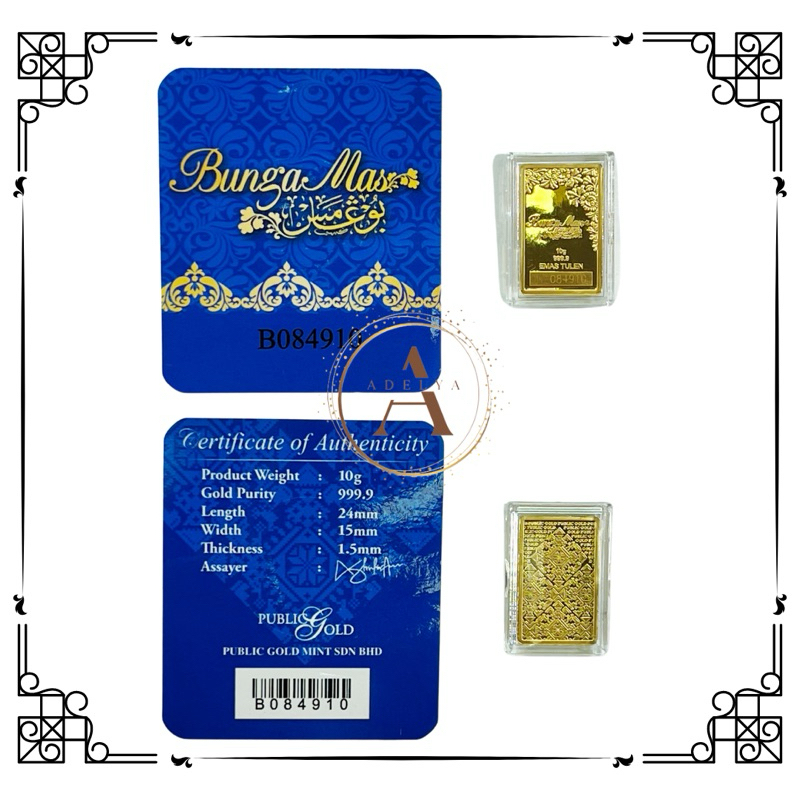 10g Gold Bar Public Gold - Bunga Mas (PG) | Shopee Malaysia