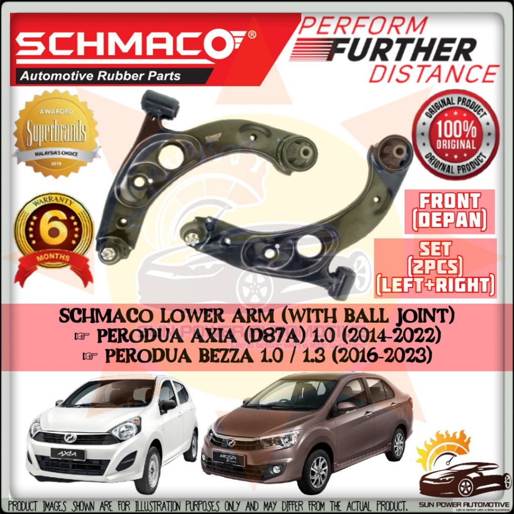 Perodua Axia D87A / Bezza 1.0 1.3 (2014-2022) SCHMACO LOWER ARM SET ...