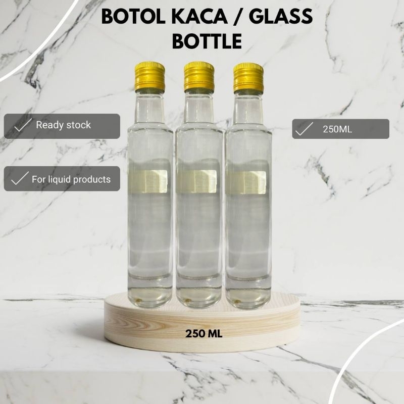 BOTOL KACA 250ML / BOTOL KACA MADU / BOTOL KACA JUS / GLASS BOTTLE ...