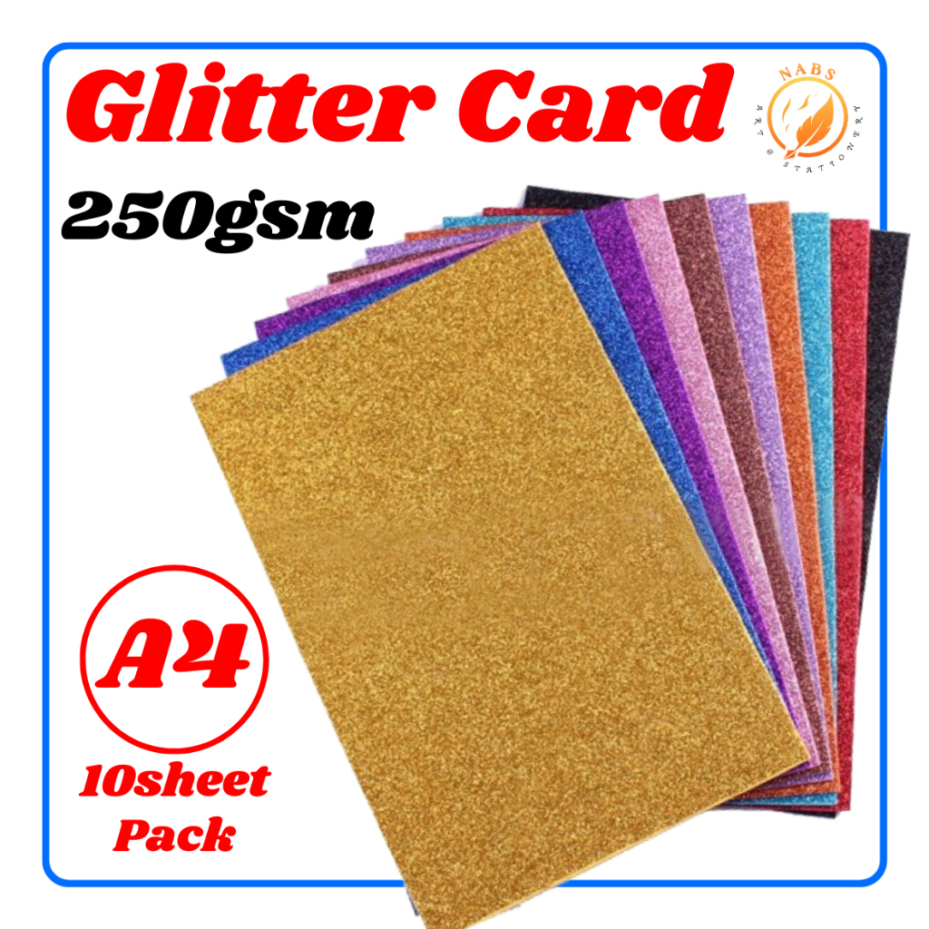 A4 Glitter Card / Shinny Card / Glitter Card / 亮粉卡片(250gsm) | Shopee ...