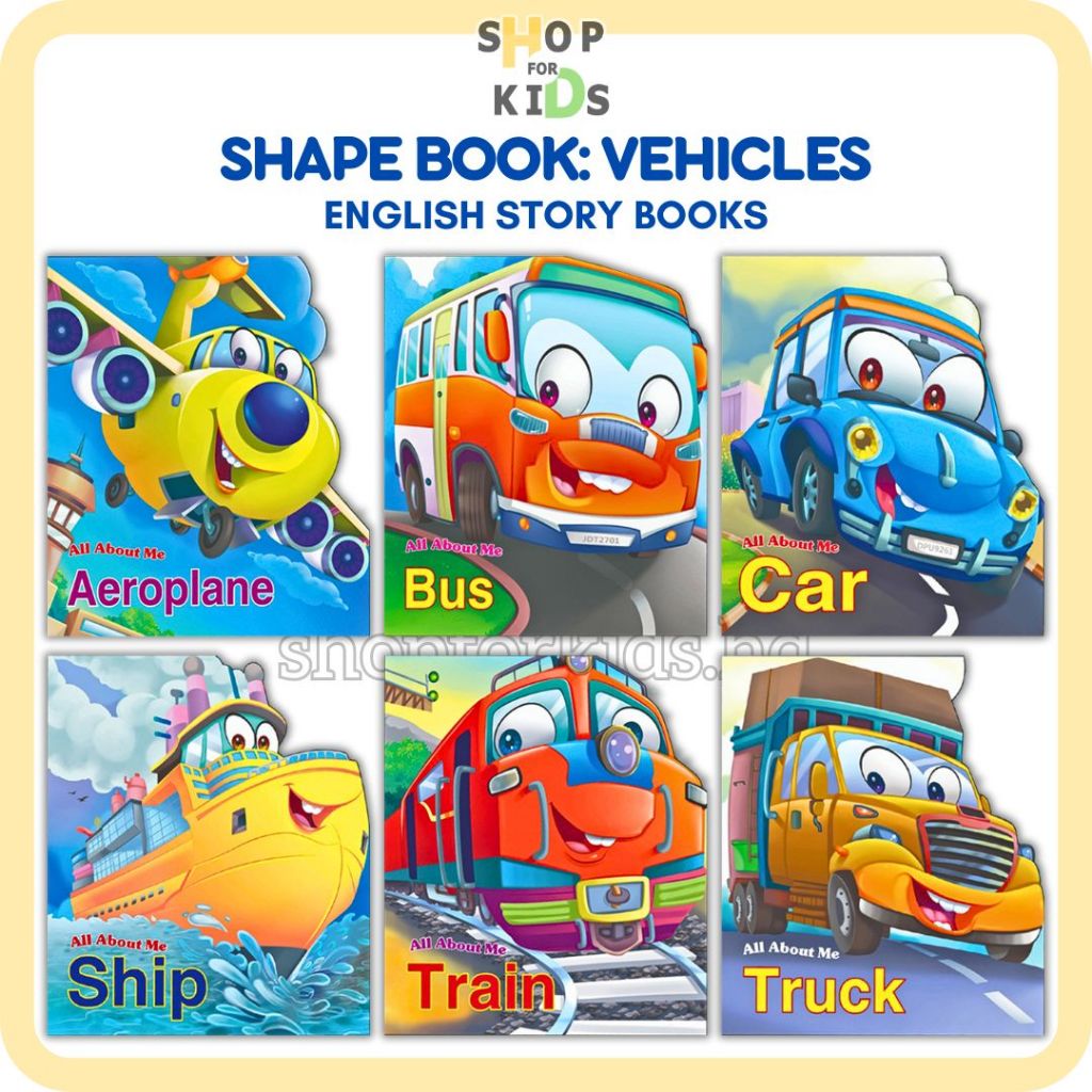 SHAPE BOOK ALL ABOUT ME VEHICLES | English Story Books Fun Facts Buku ...