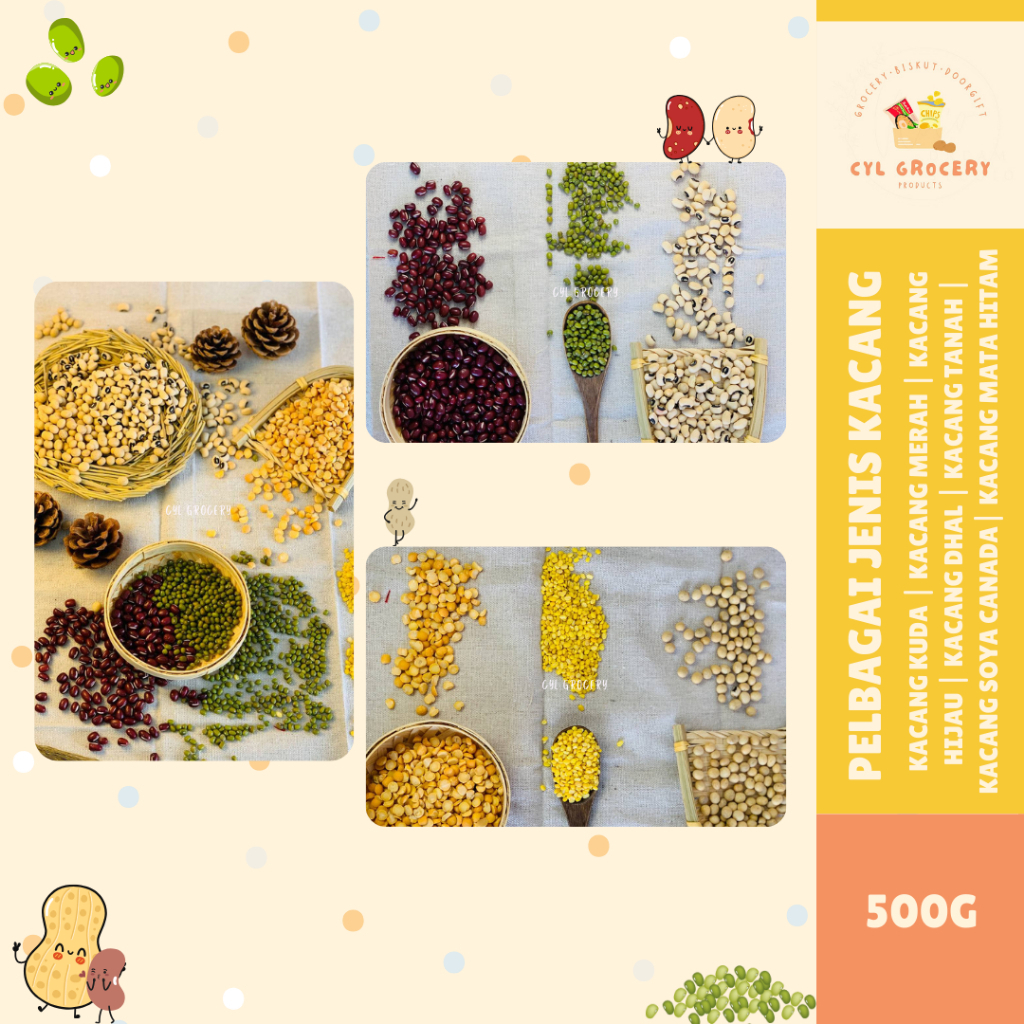 [ 500G ] PELBAGAI JENIS KACANG | KACANG KUDA | KACANG MERAH | KACANG ...