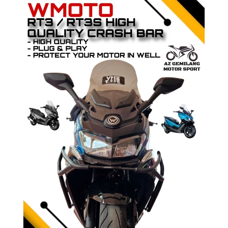 WMOTO RT3 RT 3 RT3S RT3 S HIGH QUALITY CRASH BAR FRONT / REAR | Shopee Malaysia