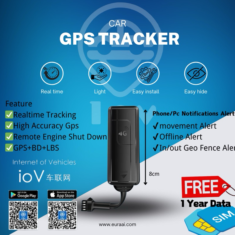 Ready Stock🇲🇾Free 1 year Data GPS Tracker for Car L4 Realtime GPS ...