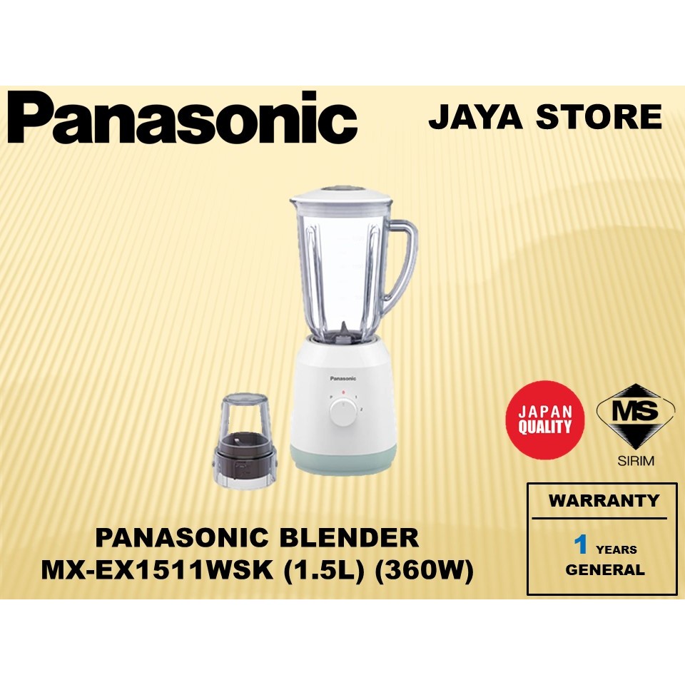 Panasonic 1.5L Stand Blender with Dry Mill MX-EX1511WSK / Twin Jug ...