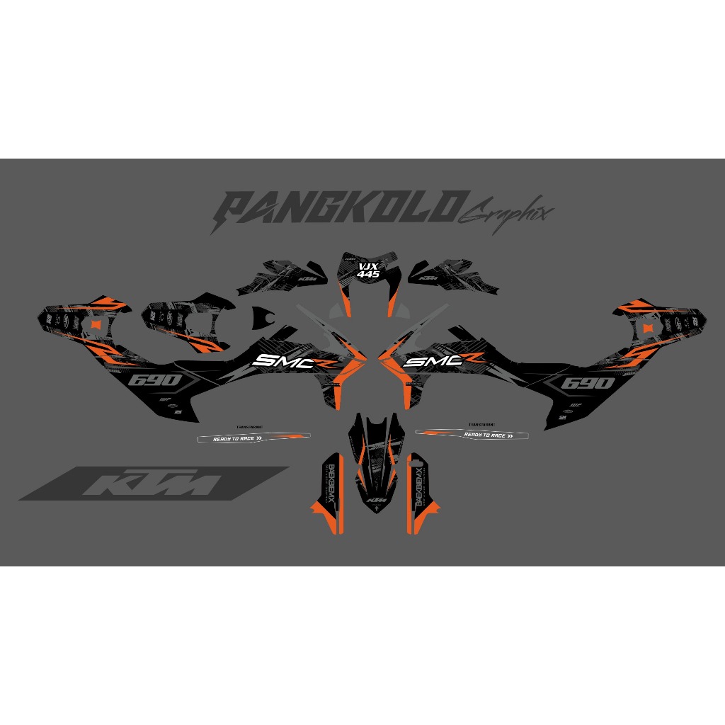 Customised KTM 690 SMC R Graphics/Decal Kit | Shopee Malaysia