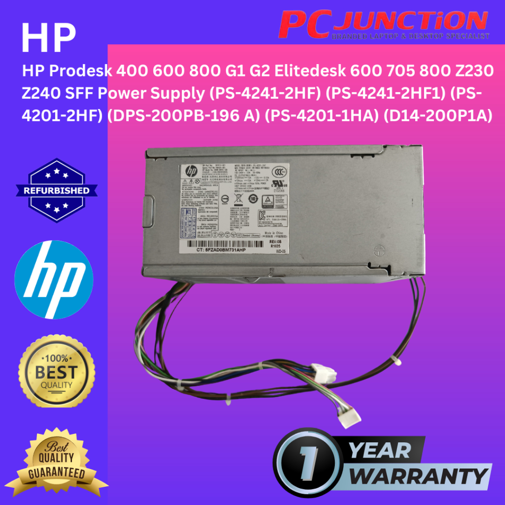 HP Prodesk 400 600 800 G1 G2 Elitedesk 600 705 800 Z230 Z240 SFF Power ...