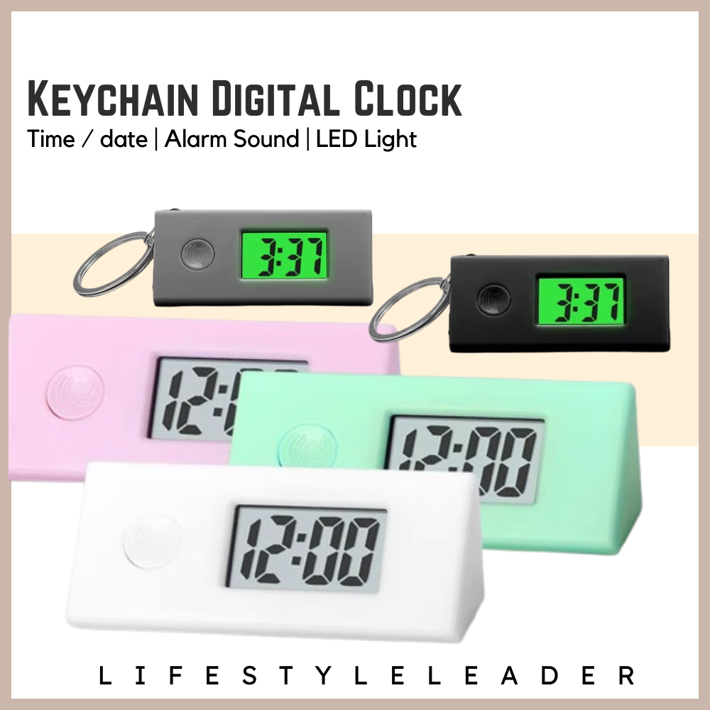 Digital Mini Clock with LED Light LCD Display Time & Date Display with ...
