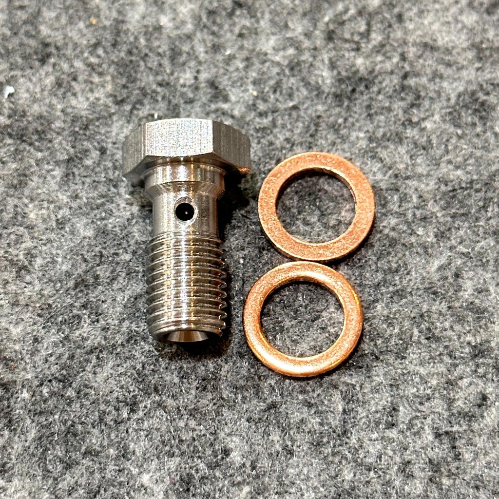 (1Screw + 2Washers) Stainless Steel Brake Hose Screw Braided 1.0mm 1 ...