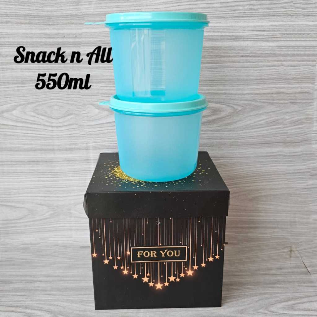 Tupperware Snack N All (2 PCS) 500ml + FREE Box (Random Design Box ...