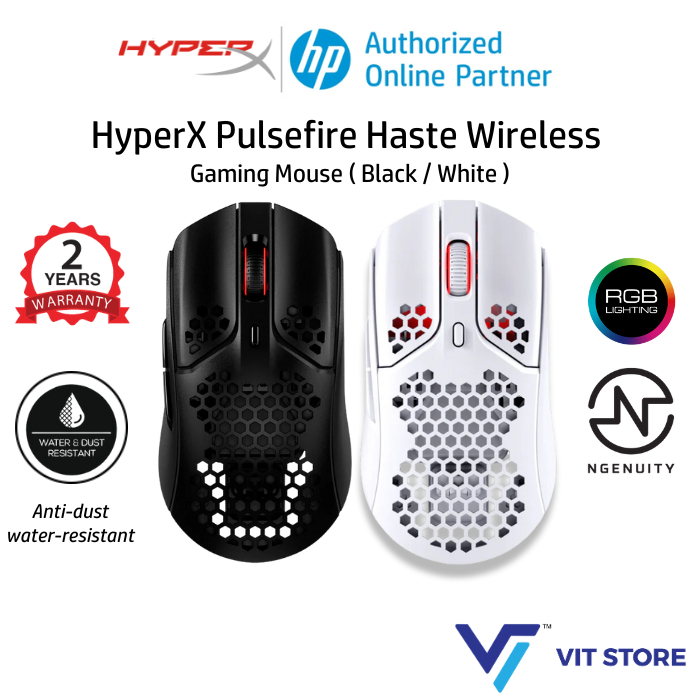 HYPERX Gaming Mouse - PULSEFIRE HASTE WIRELESS (4P5D7AA) (BLACK) / (4P5D8AA) (WHITE) | Shopee ...