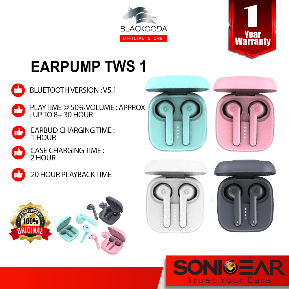 SonicGear Earpump TWS 1 (2021) True Wireless Stereo Earphone Bluetooth ...