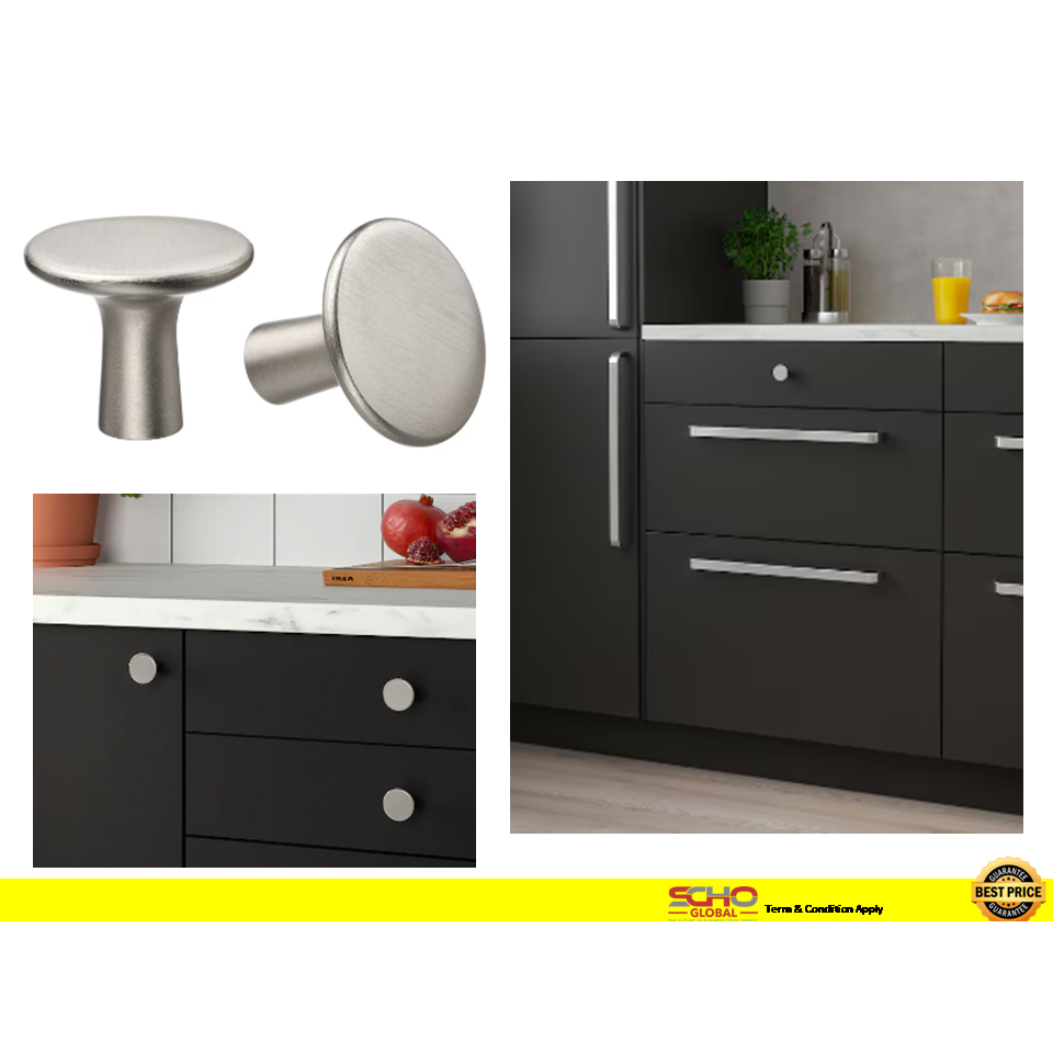 IKEA-KALERUM Knob, stainless steel colour, 30 mm (2 pack) | Shopee Malaysia
