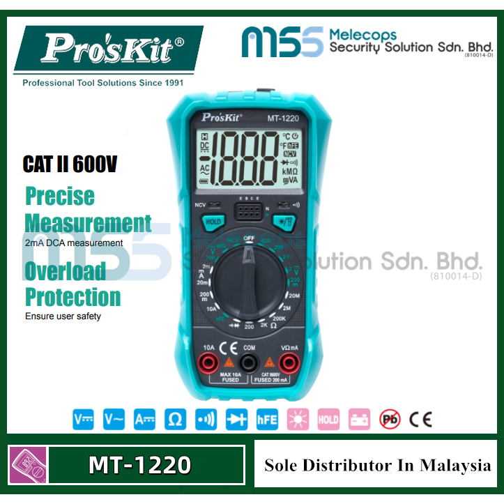Pro'skit MT-1220 3-1/2 Digital Multimeter | Shopee Malaysia