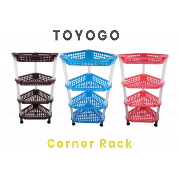 TOYOGO 4-Tier Triangle Plastic Corner Rack Kitchen Toilet Bath Bathroom ...
