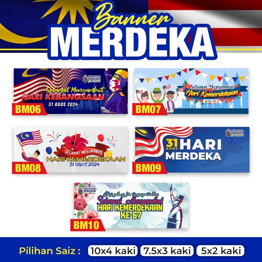 Banner Merdeka / Banner Hari Kebangsaan / Banner Hari Kemerdekaan ...