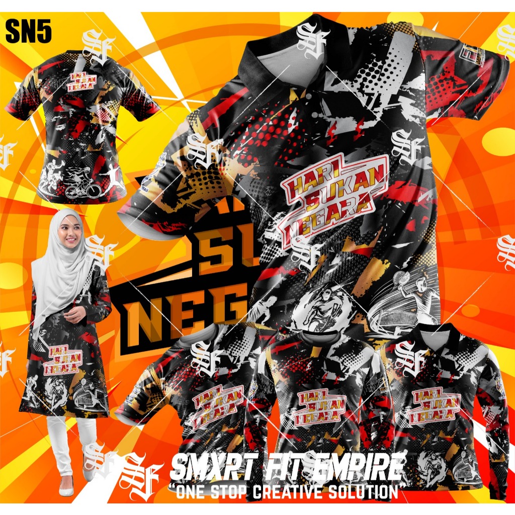 TSHIRT HARI SUKAN NEGARA FULL SUBLIMATION 180GSM MESH EYELET CODE SN5 | Shopee Malaysia