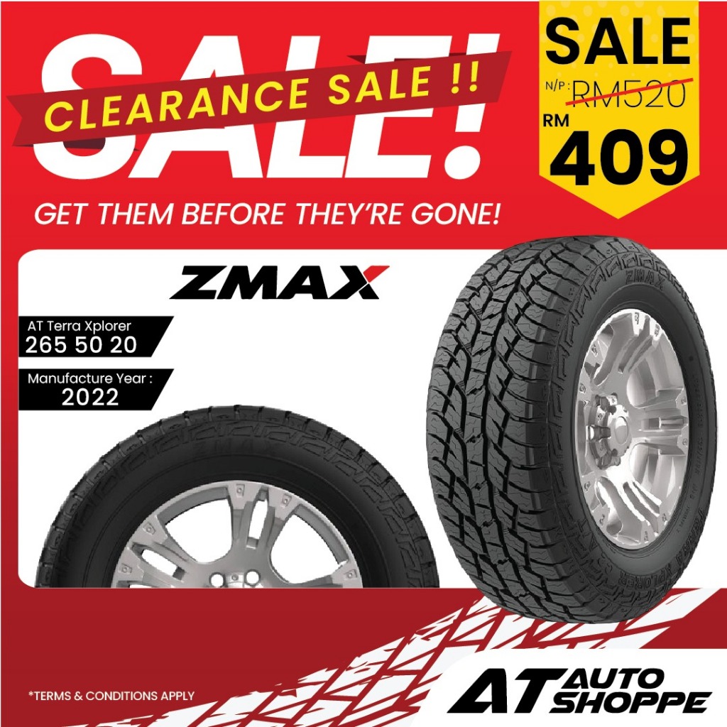 (Clearance Year 2022) ZMax AT Terra Xplorer 20" 265 50 R20 4X4 4WD Tyre (1 Tire) | Shopee Malaysia