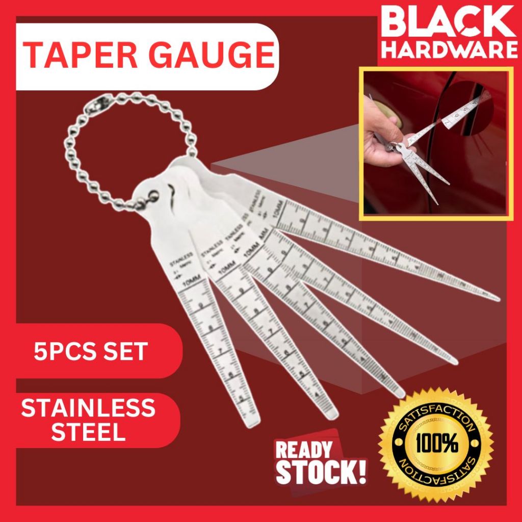 Black Hardware Filler Gauge Stainless Steel Ruler Feeler Gauge Taper ...