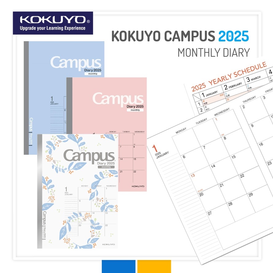 KOKUYO CAMPUS MONTHY SCHEDULE DIARY 2025 - B5/A5/B6/A6 | Shopee Malaysia