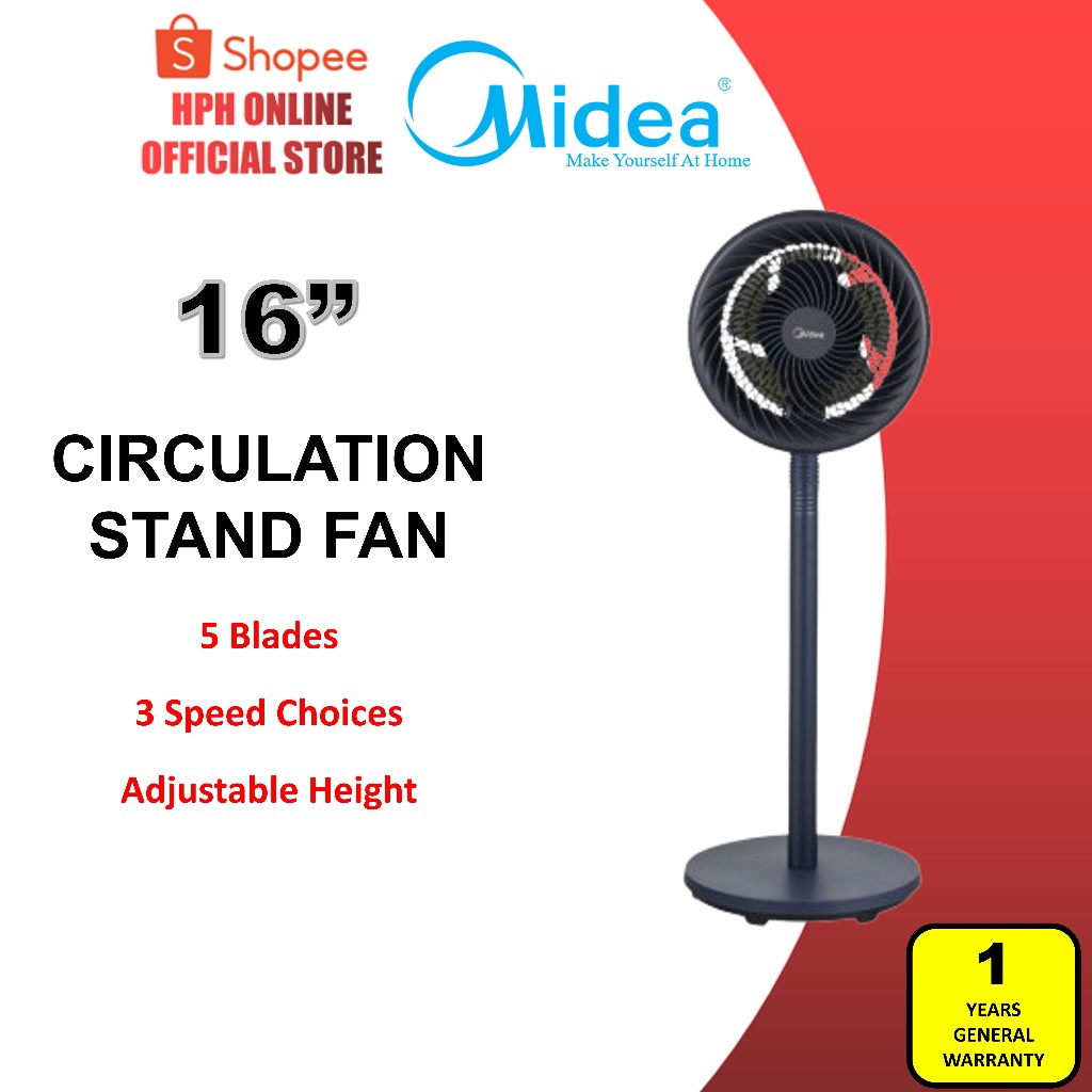Midea 7 Inch Circulation Fan MFG180M0APB (Stand Fan) / 5 Blades ...