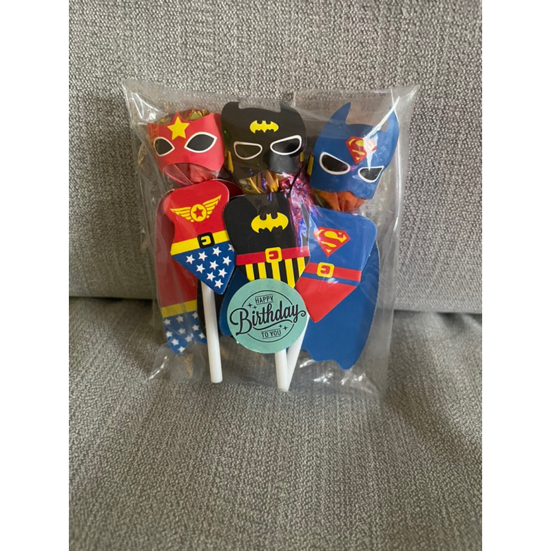 🍭 Goodies Lollipop dengan tema super hero & princess Siap pasang 2in 1 ...