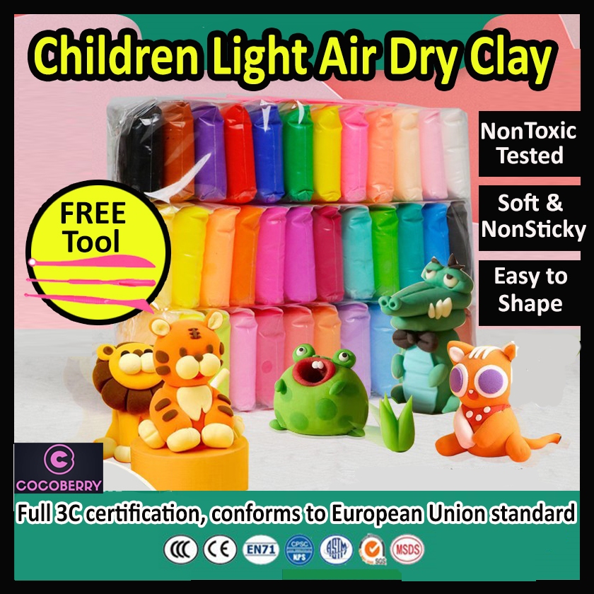 12 24 36 48 Colours Super Light Clay Set Non-Toxic Ultralight DIY Air ...