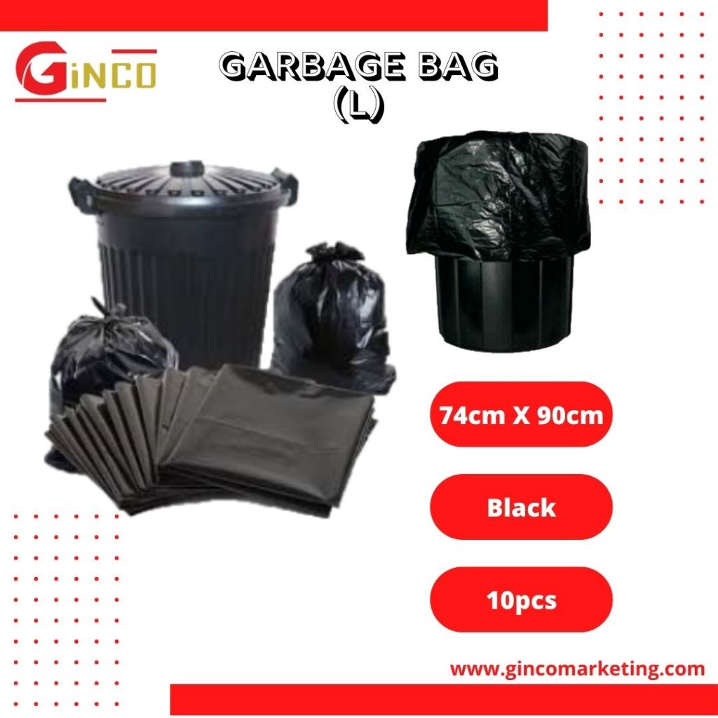 GINCO HDPE 74cm x 90cm [L] (10pcs) Garbage Bag Rubbish Bag Plastic ...