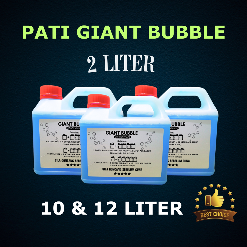 Pati Giant Bubble Belon Gergasi 2 Liter | 10 -11 Liter Air Sabun ...