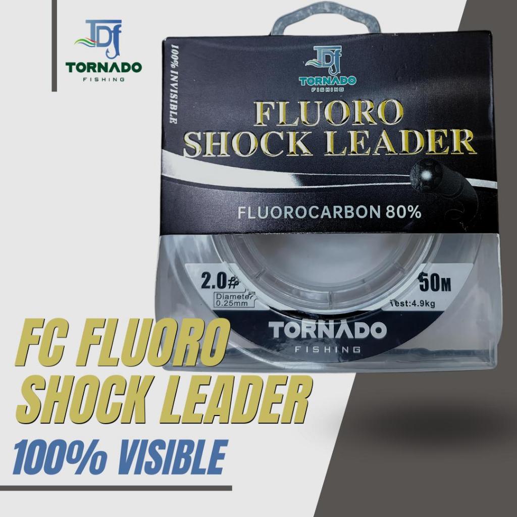 Tornado Fishing TDF Fluoro Shock FC Leader 80% Fluorocarbon 50 Meter Tornado Fishing Line TDF ...
