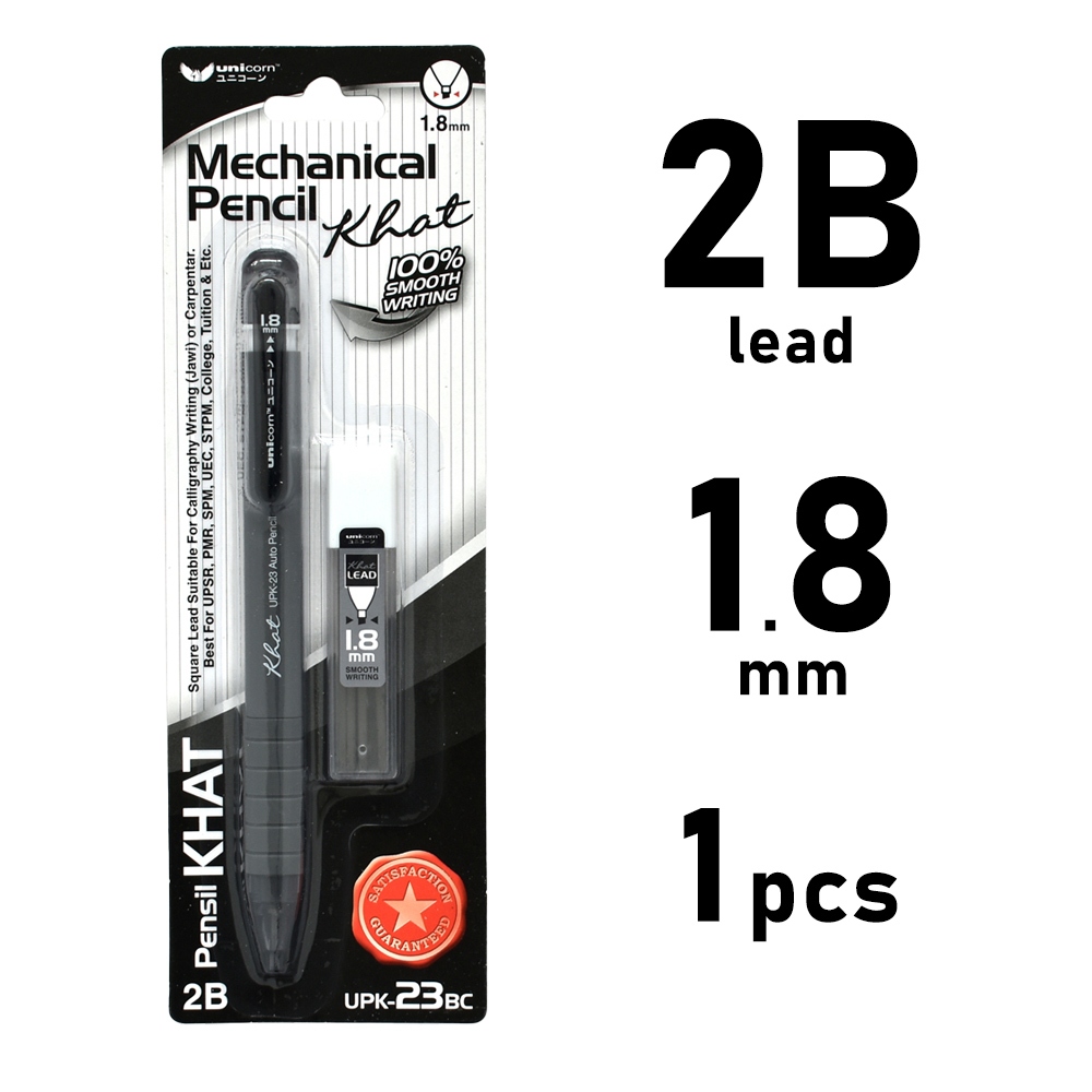 UNICORN | MECHANICAL PENCIL | AUTO PENSEL KHAT + Lead (1.8mm - 2B lead ...