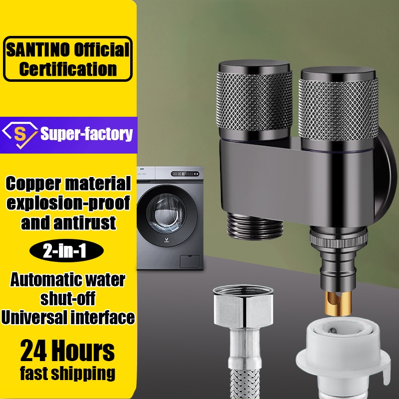 Dual Control Two Way Stop Angle Valve Brass material Bathroom toilet ...