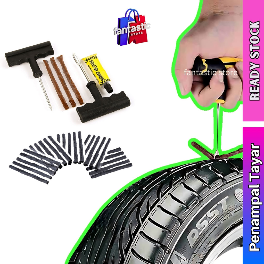 Penampal tayar bocor pancit Car Tubeless Tyre Tire Puncture Tyre sealer ...