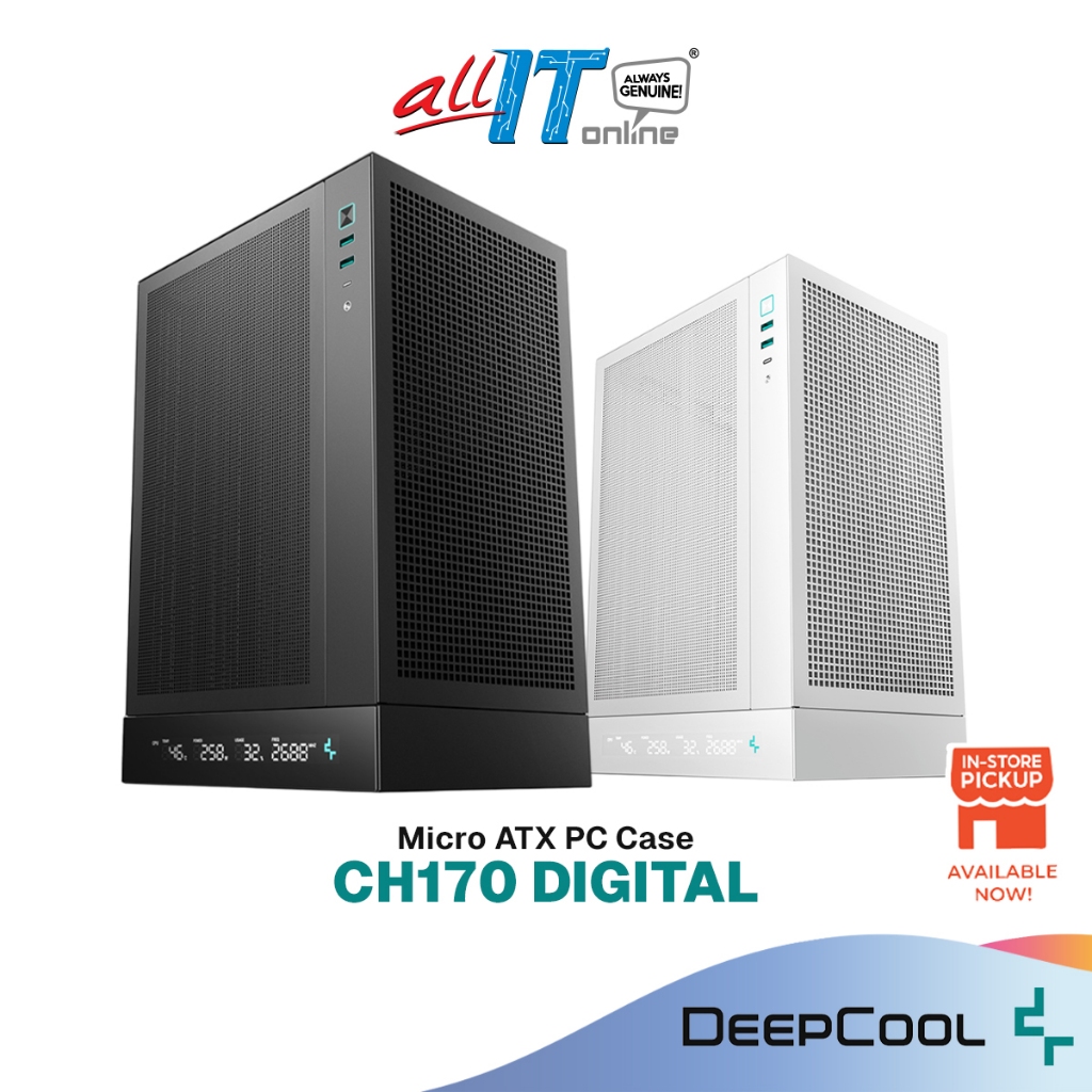 DEEPCOOL CH170 DIGITAL BLACK / WHITE Mini-ITX (ITX) PC Case | Shopee ...
