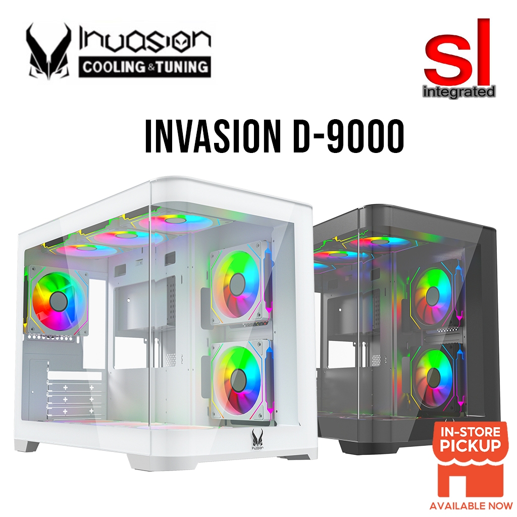 Invasion D-9000 Tempered Glass M-ATX Gaming Case - Black/White | Shopee Malaysia