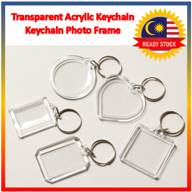 Transparent Acrylic Photo Insert Keychain Rectangle Square Circle ...