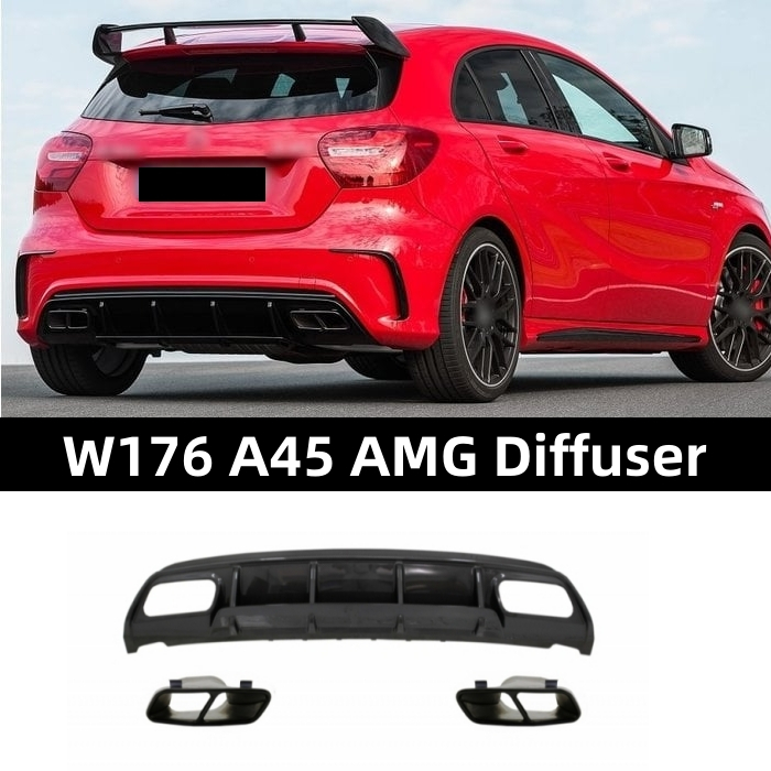 Mercedes A-Class W176 AMG A45 Diffuser A180 A200 A250 Exhaust Pipe Tail ...