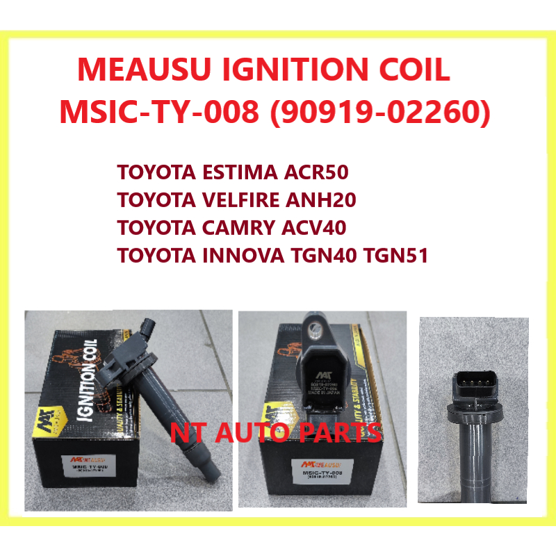 MEAUSU IGNITION COIL MSIC-TY-008 (90919-02260)TOYOTA ESTIMA ACR50 ...