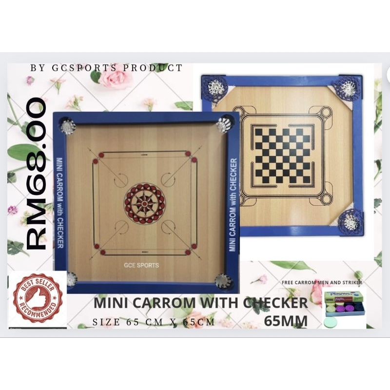 Mini Carrom with checker (blue) | Shopee Malaysia
