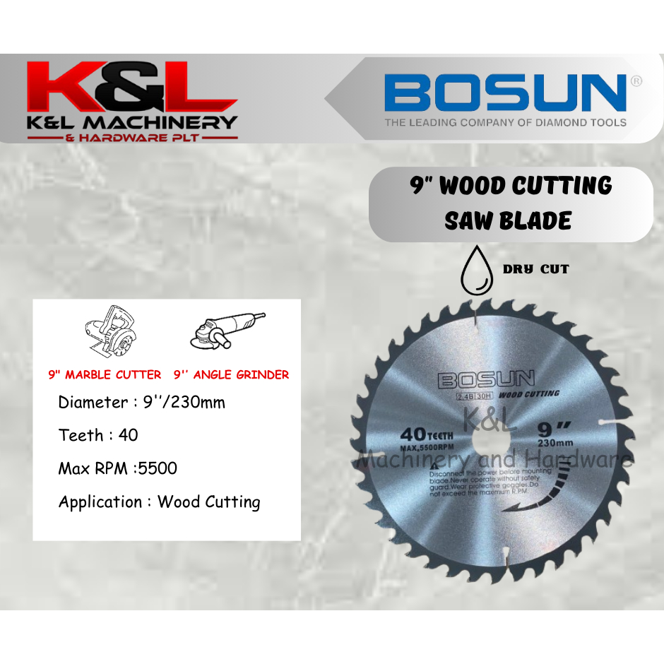 BOSUN 9'' Wood Cutting TCT Saw blade/wood cutting grinder disc | Shopee Malaysia