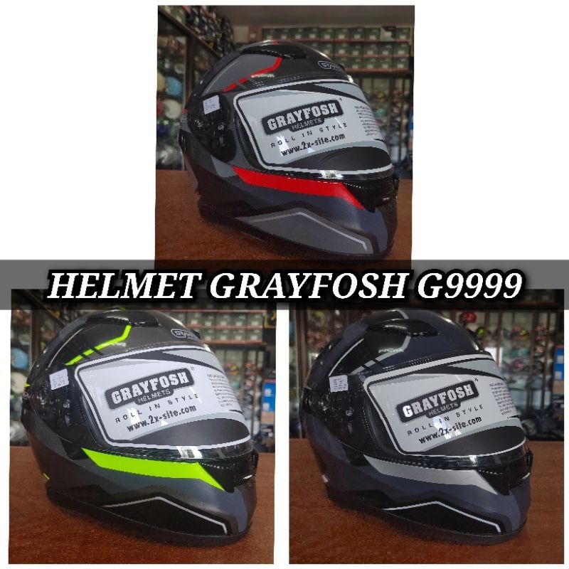 100% ORIGINAL HELMET GRAYFOSH G9999 FULL FACE DOUBLE VISOR FULLFACE ...